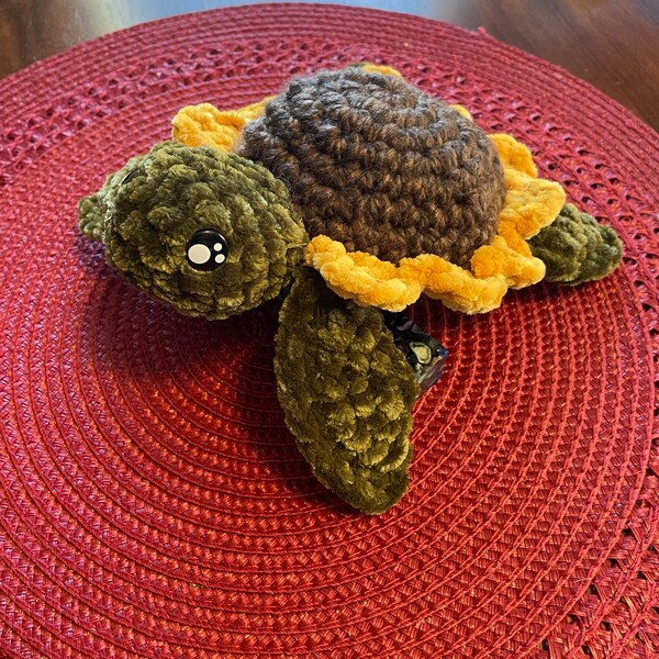 Mini Crochet Sunflower Turtle PATTERN, Crochet Turtle Pattern, Crochet ...