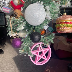 Pentagram Tree Topper Pentacle Reversible Gothic Holiday Home Decor 3D ...
