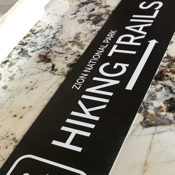 Hiking Trails Sign, Custom Hikers Gift, National Park Location Sign ...