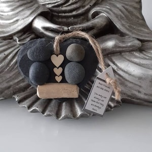 Angel Small Slate Heart Pebble Hanging Ornament. - Etsy UK