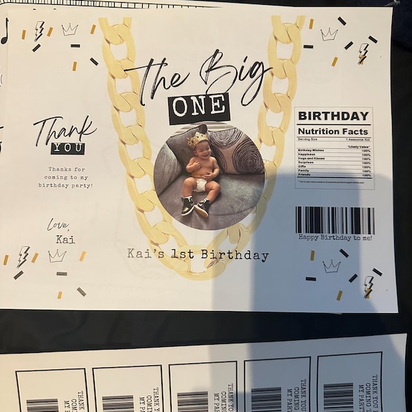 The Big ONE Birthday Notorious 1 Album Party Cover | Editable Digital ...