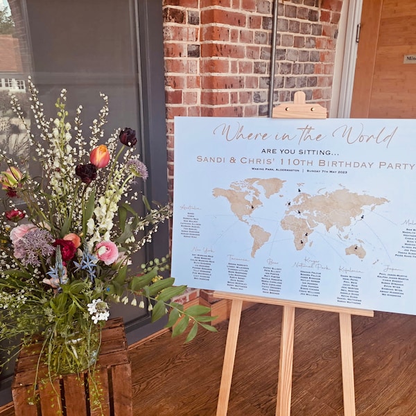 World Map Wedding Table Plan | Where in the World Are You Sitting ...