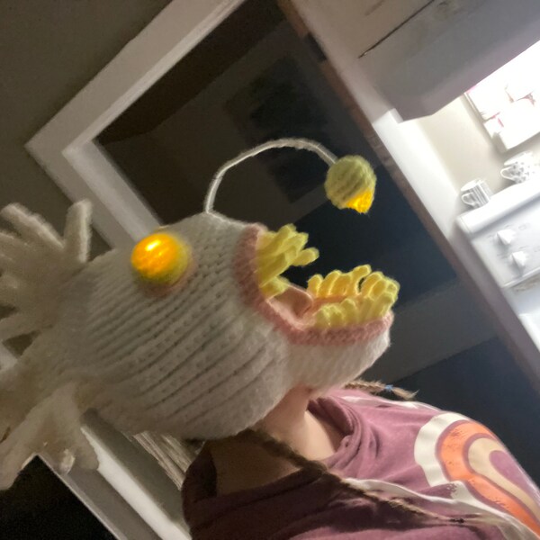 Angler Fish Crochet Hat Costume & Wrist Gauntlets - Fantasy Under the ...