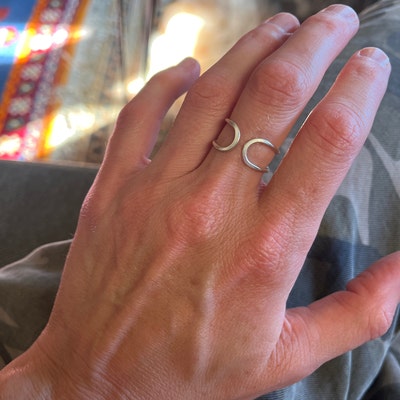 Open Ring, Minimalist Ring, Modern Ring, Double Line Ring, Simple Ring ...