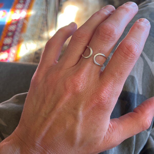 Open Ring, Minimalist Ring, Modern Ring, Double Line Ring, Simple Ring ...