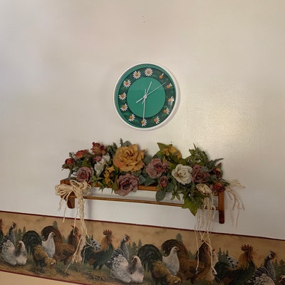 Daisy Flower Clock Green, Plant Wall Clocks, Home Decor Gifts ...