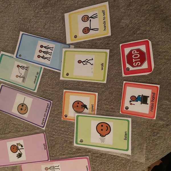 Rainbow Tiered Lanyard Visuals 2.0 Special Education Resource/tool ...
