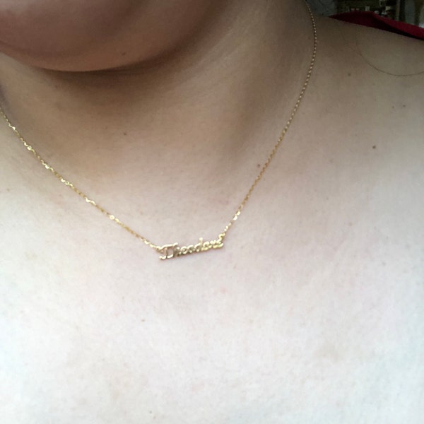Tiny Gold Name Necklace, Name Necklace, Personalized Tiny Necklace ...