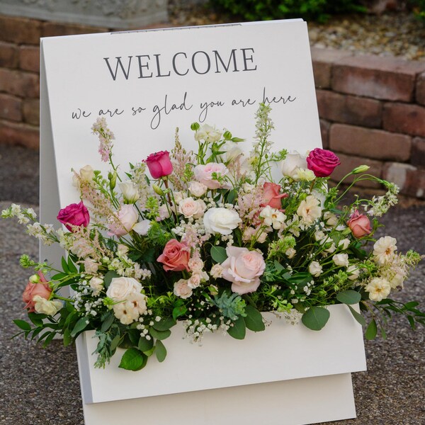Custom Flower Box Welcome Sign for Events, Wedding Welcome Sign With ...