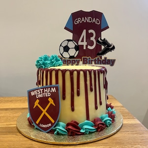 Personalised Man Utd Style Cake Topper. Manchester United Cake ...