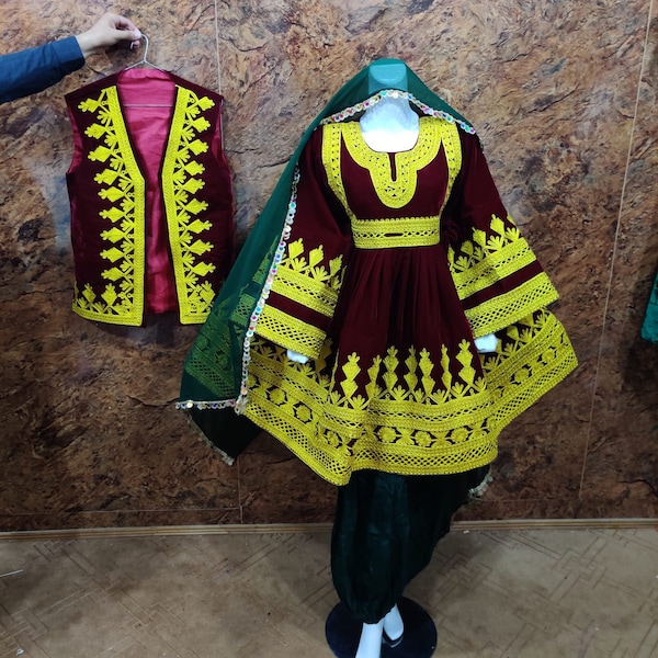 Afghan Wedding Dress for Women Nikkah - Traditional Afghan Dress With ...