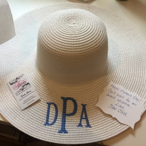 FREE Personalization Women's Personalized Hat Monogrammed Beach Hat ...