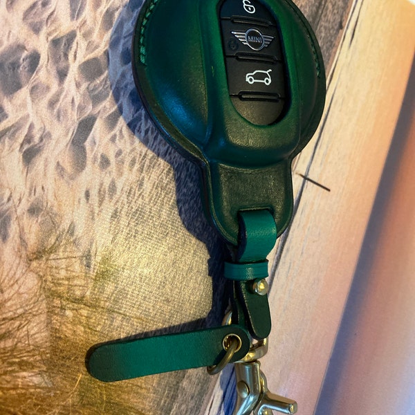 Mini Cooper Key Case - Handcrated Leather Key Fob Cover for Mini Cooper ...