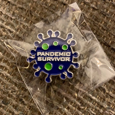 Pandemic Survivor Silver Enamel Pin - Etsy