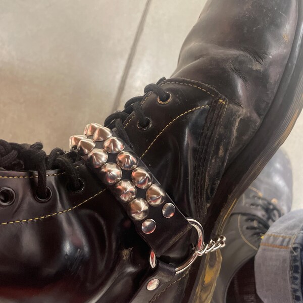 Bootstraps Boot Harness Handmade Genuine Leather Heart Concho Chains ...