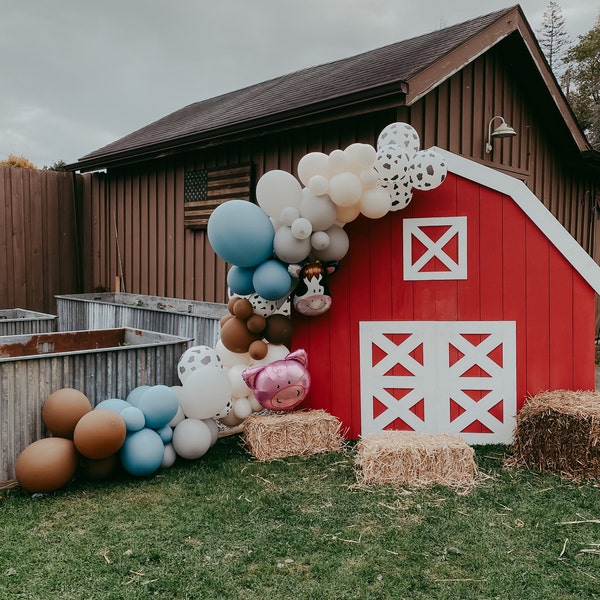 Farm Balloon Garland Kit/ Cow Print Balloon Arch/ Farm Theme Party ...