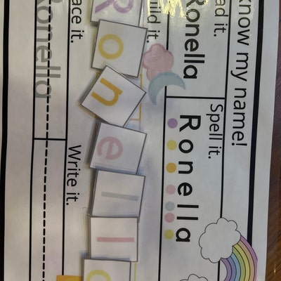 Dry Erase Name Mat Montesorri Activity to Learn to Spell and - Etsy