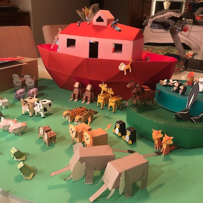 Noah's Ark Papercraft Template, Papercraft Ark, Noahs Ark Decoration ...