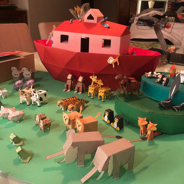 Noah's Ark Papercraft Template, Papercraft Ark, Noahs Ark Decoration ...
