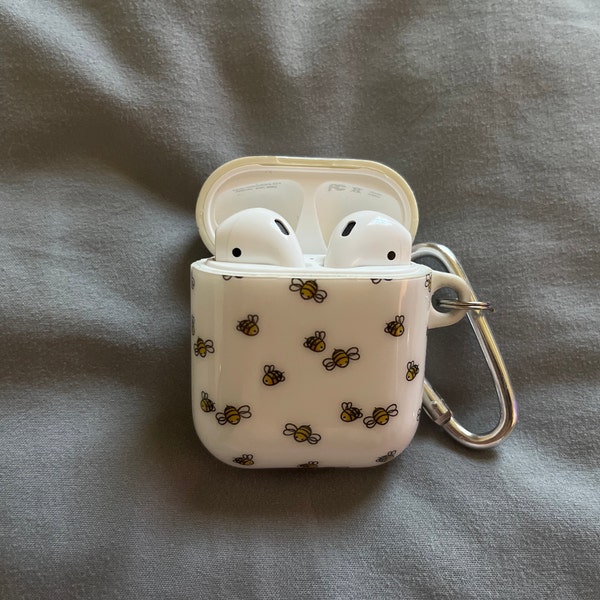Airpods Case ( 1st / 2nd Gen ), Cute Honey Bee Print Pattern, TPU ...