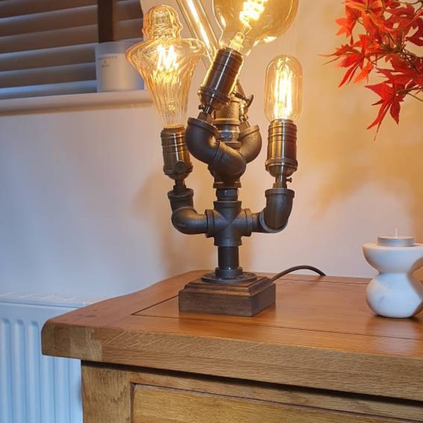 Steam Punk Wall Art Lighting Steampunk Farmhouse Decor Pipe Work Wall ...