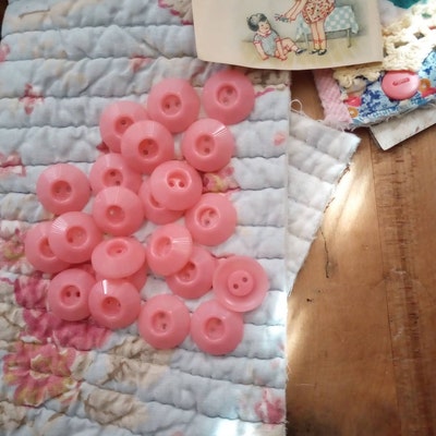 Vintage Inkwell Buttons 3/4 Pink & Khaki Tan Molded Plastic 2-hole15 ...