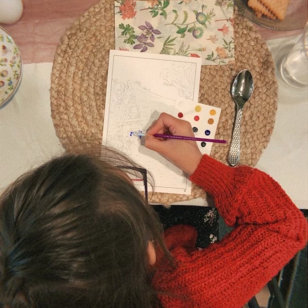 Watercolor Coloring Kit Paint Along Activity Book With Quaint Scenery ...