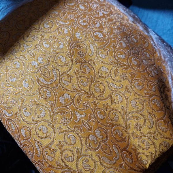 Bundle/stack of Gold Beige Indian Brocade Set of Four Quarters/perfect ...