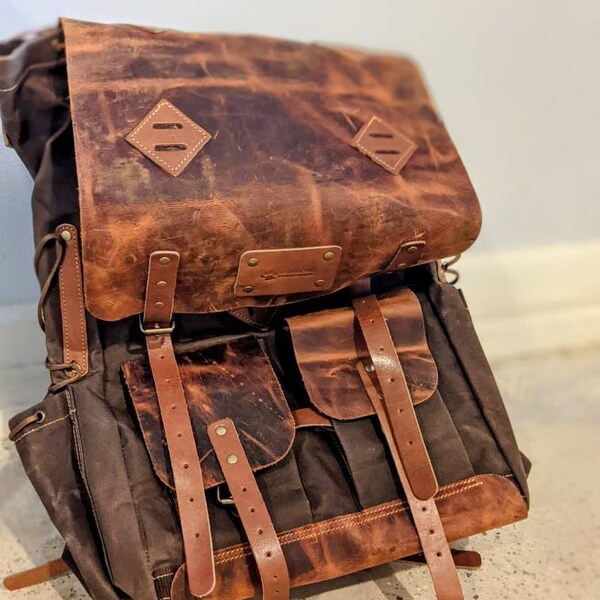 80L to 30L Size Options | Extra Large | Handmade | Leather | Waxed ...