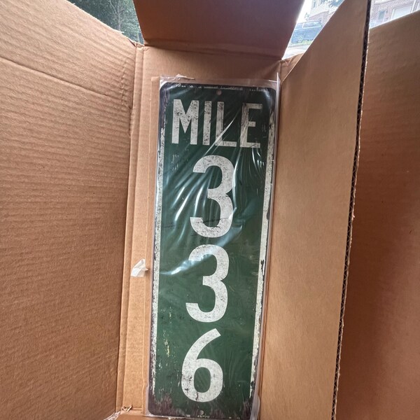 Custom Mile Marker Sign: Distressed Metal Distance Marker, 6x18 Inch - Etsy