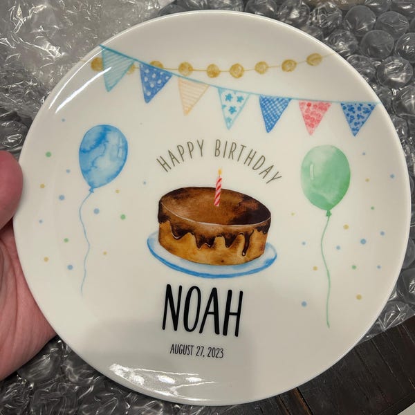 Personalized Birthday Plate, Ceramic Keepsake, First Birthday Gift - Etsy