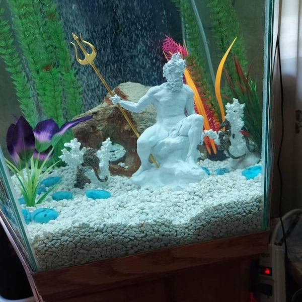 Neptune Aquarium Statue | Fish Tank Decor & Aquascape Ornament ...