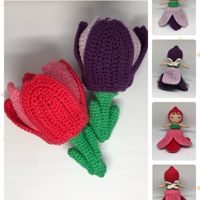 Reversible Tulip Fairy Amigurumi Pattern Flower Crochet Pattern PDF - Etsy