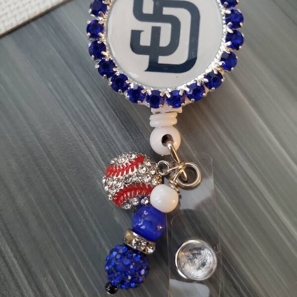 Baseball Custom Made Badge Reel Rhinestone - Etsy