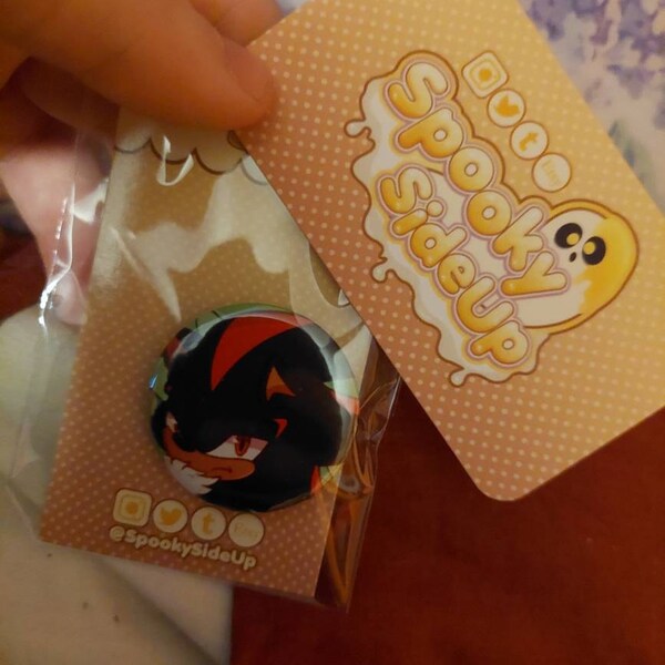 Sonic the Hedgehog Button Pins Holographic or Glossy | Sonic Shadow ...