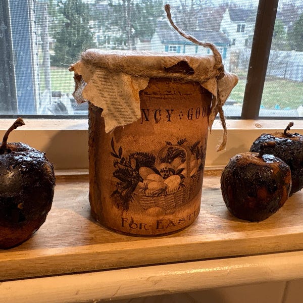 Primitive Saltbox Home With Sheep Print on Canvas / Primitives ...