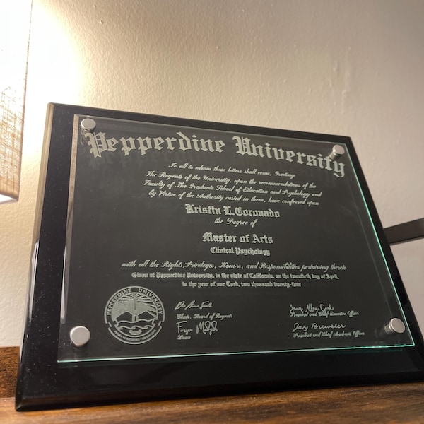 Floating Glass Degree Frame, College Diploma Frame, Custom Diploma ...