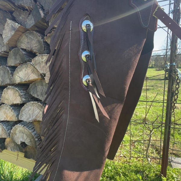 Custom Made Batwing Leather Chaps/ Rough Out Rodeo Chaps/new/r Bar K - Etsy