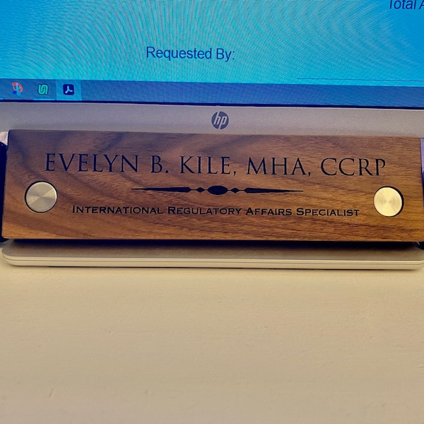 Engraved Desk Name Plate, Personalized Name Plate / Laser Engraved ...
