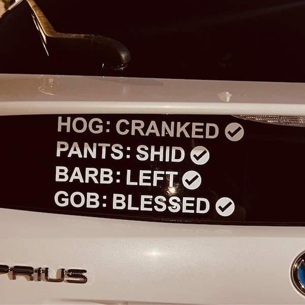HOSS DECALS - Hog Cranked / Pants Shid / Barb Left / Gob Blessed ...