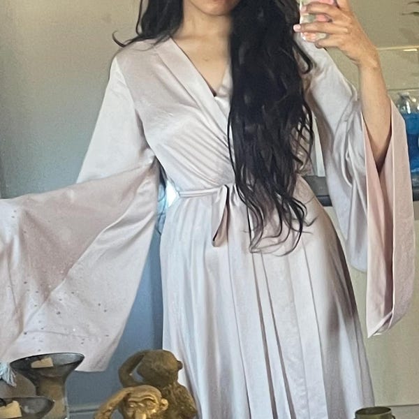 Floor Length Robe, Bridal Kimono, Wedding Robe, Long Satin Robe, Bridal ...