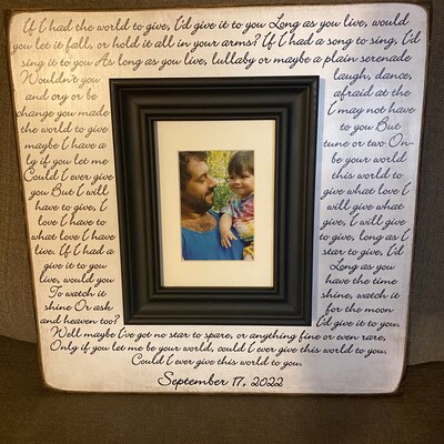 Father Daughter First Dance Lyrics Picture Frame, Father of the Bride ...