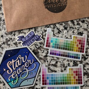 Sticker // Vinyl Holographic Periodic Table, Science Art 3 Inches ...