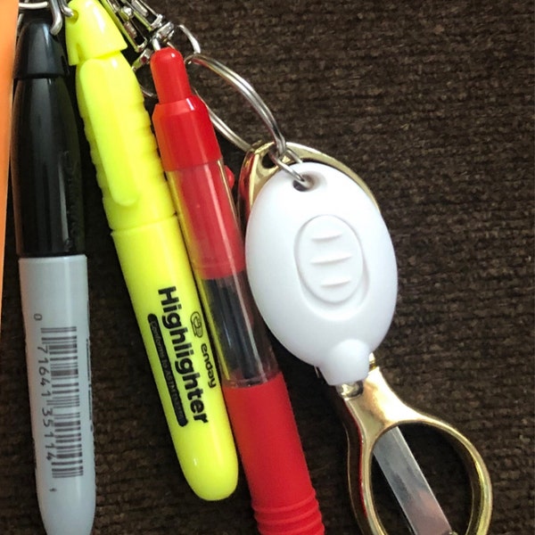 Mini Badge Accessories; Scissors, Pen, Highlighter, Sharpie and Light ...