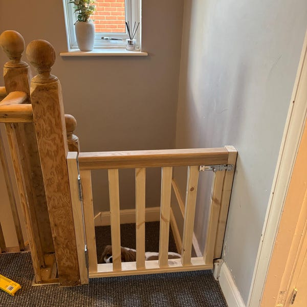 Steel and Oak Stair Gate - Etsy UK