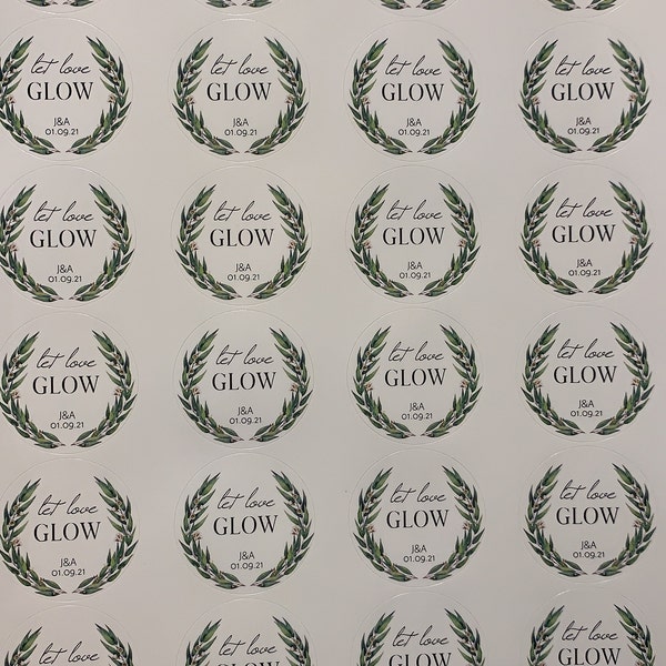 Green Eucalyptus Wreath, Custom Labels - Personalized Stickers - Round ...