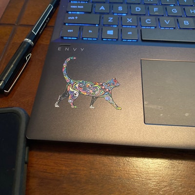 Ornate Cat Laptop Sticker Cat Lover FREE SHIPPING Kitten Crazy Cat Lady ...