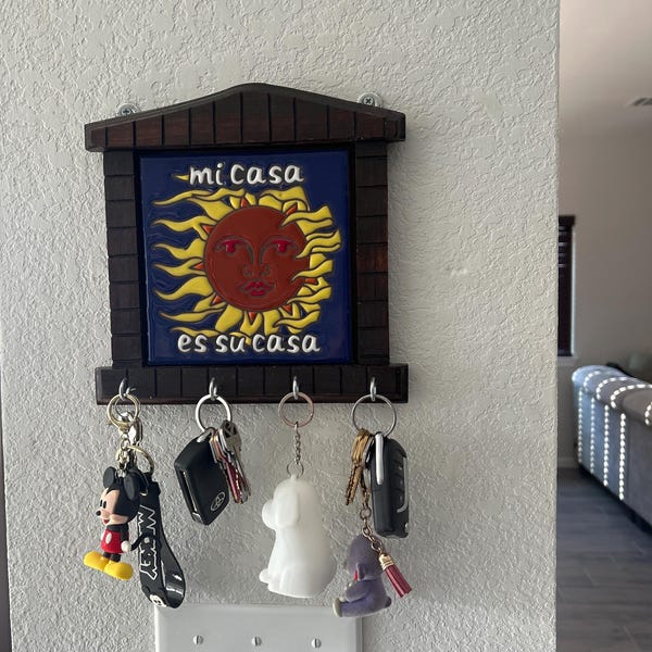 Key Holder for Wall, Key Rack, Key Hanger, Mexican Tile, Ceramic Tile ...