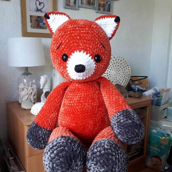 PDF +video for the Ears, Crochet Pattern BIG Fox Foxi by Leami (language on the Picture) - Etsy
