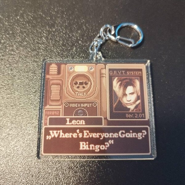 Resident Evil 4 Keychain, Leon Kennedy Keychain, Pixel Art Keychain ...